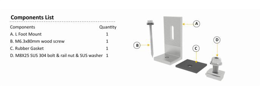 Angels Solar L Foot Solar Panel Mounting Kits L Foot - angelssolar